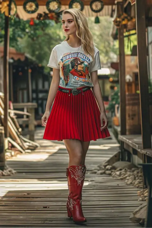 55+ Daring Outfits with Red Cowboy Boots to Elevate Your Look - From ...